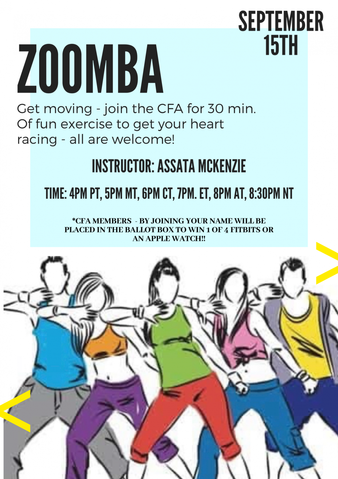 Sept 15th Zoomba with the CFA and Assata McKenzie!! - Canadian Fabry ...