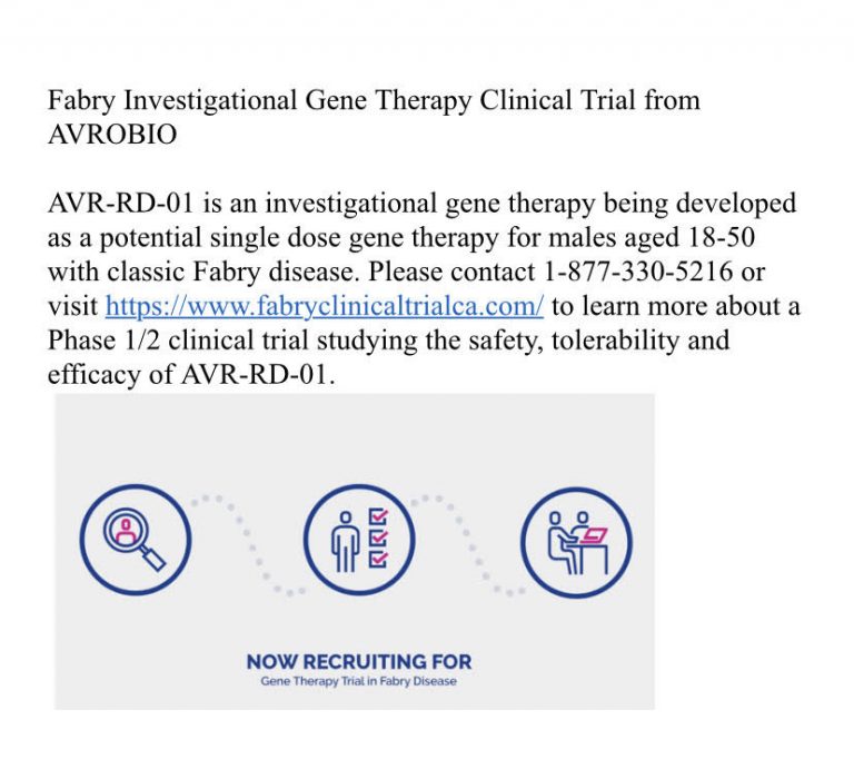 AVROBIO updated criteria for clinical trial - Canadian Fabry ...